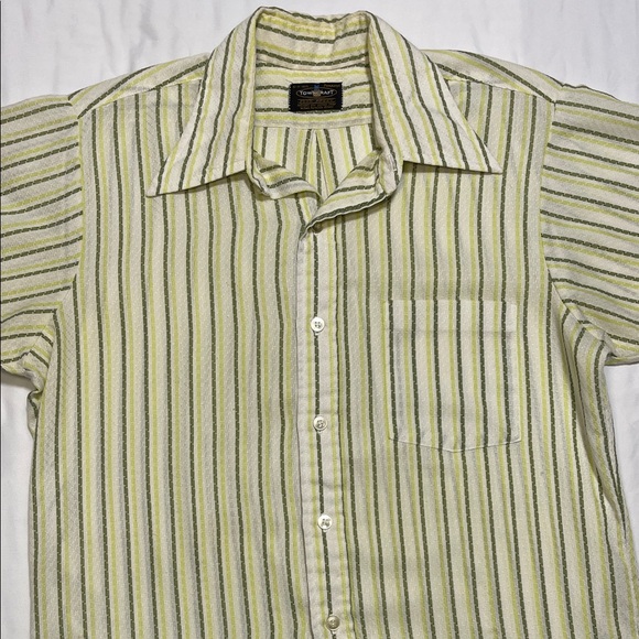 Towncraft | Shirts | Towncraft Mens Yellow And Green Striped Shirt ...